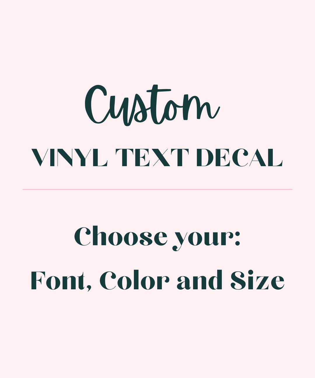 Custom Decals - Choose Your Font, Color, Length - Custom Vinyl Text ...