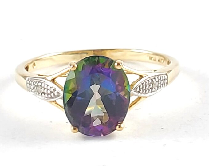 Vintage THL Samuel Aaron 10K Yellow Gold Mystic Topaz Ring - With ...