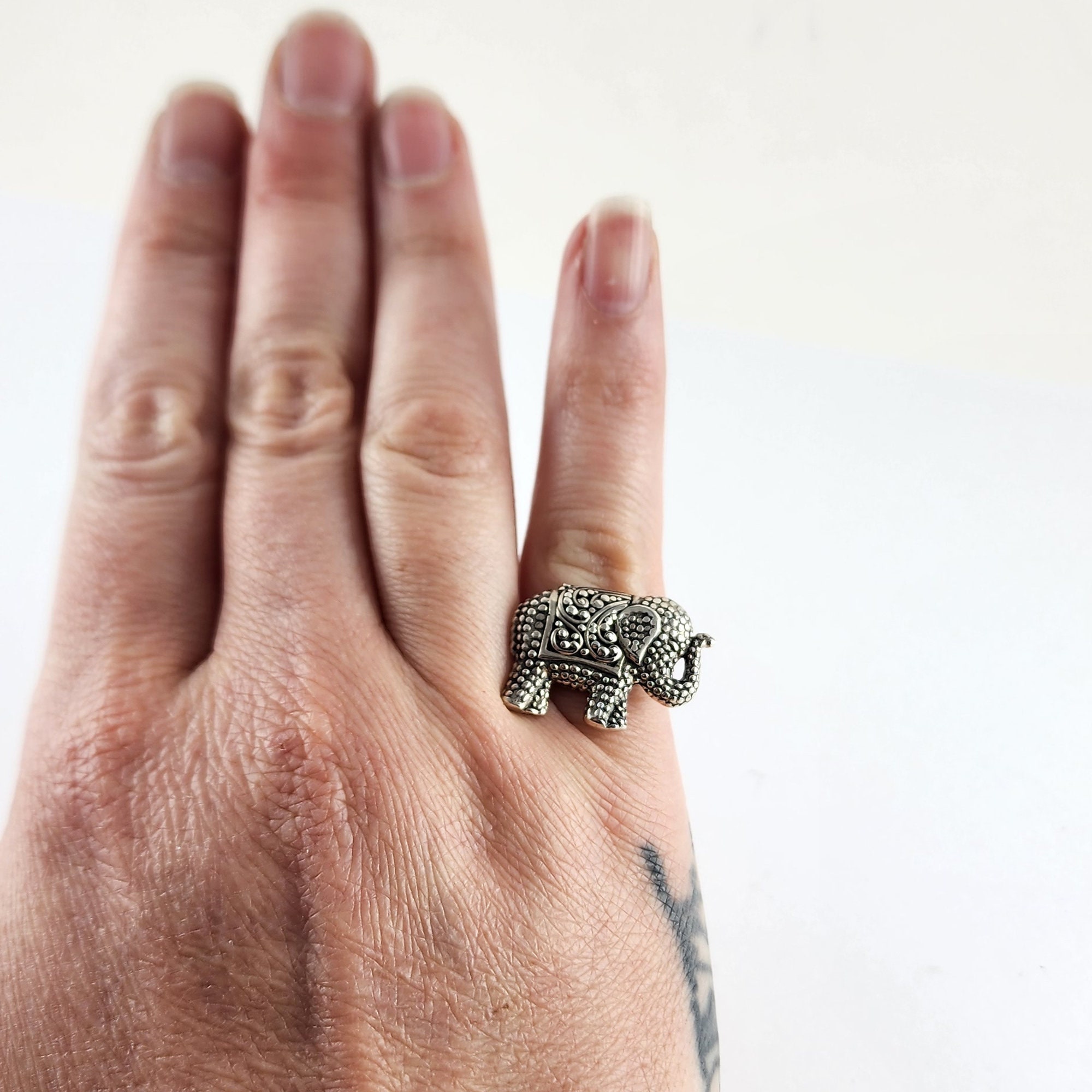 Vintage Sterling Silver Sarda Elephant Ring - Size 6 - Etsy