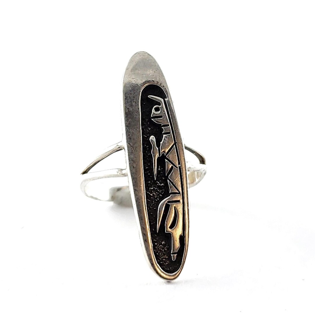 Vintage Sterling Silver Jerome Begay Storyteller Symbol Ring - Estate ...