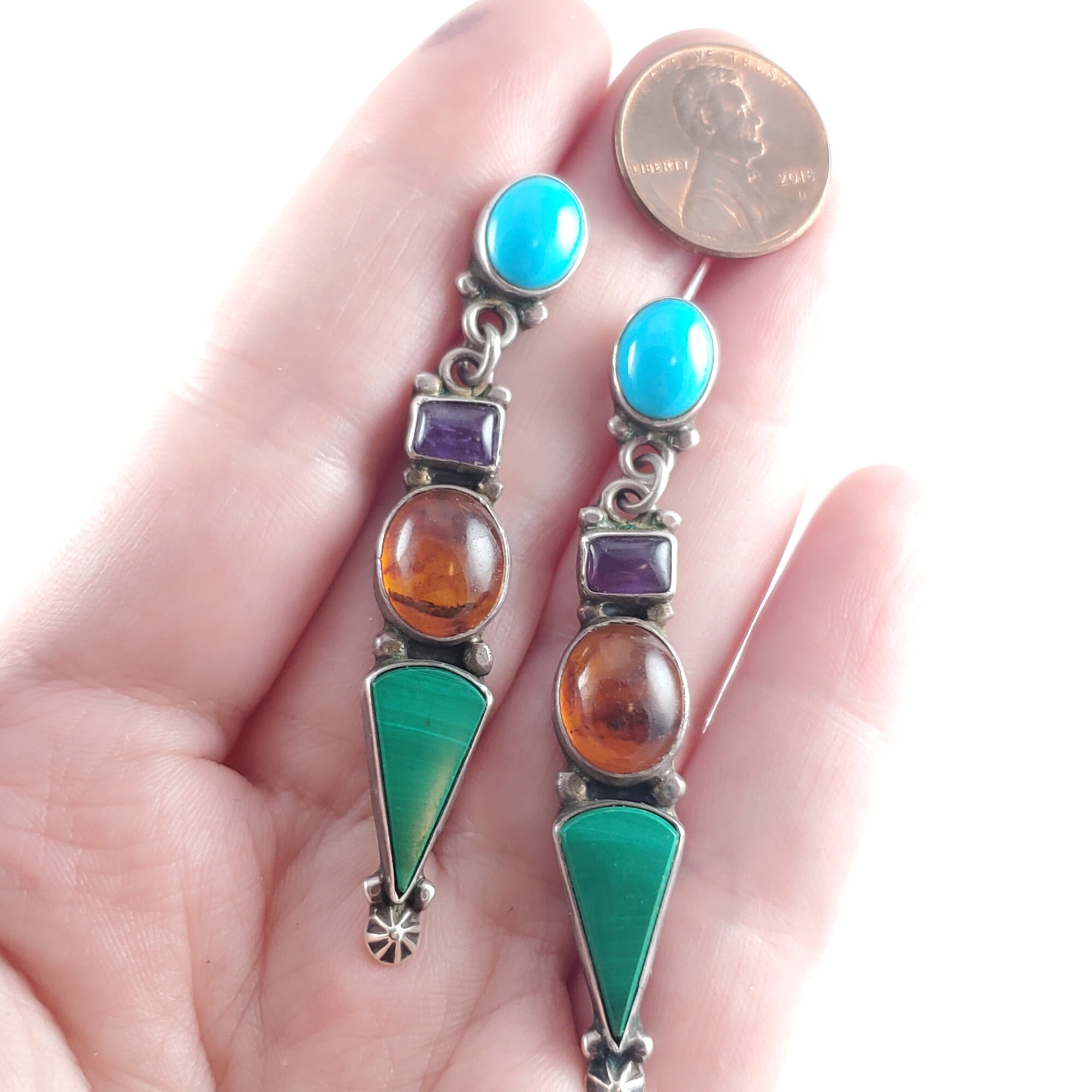 Vintage Sterling Silver Roie Jaque Stud Dangle Earrings - Etsy