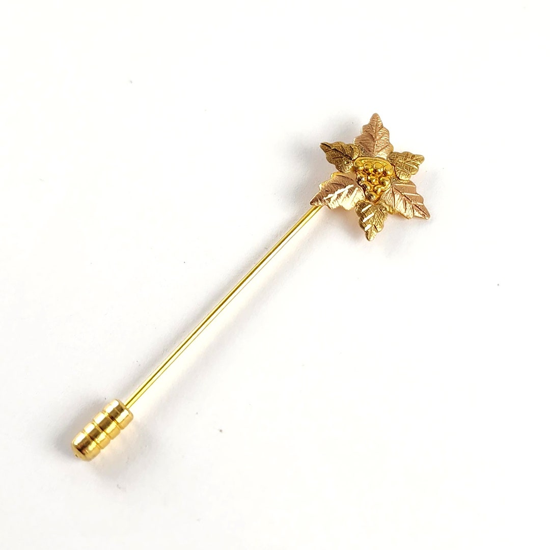 Vintage 10K Black Hills Rose and Yellow Gold Hat Pin - 10K Gold Stick ...