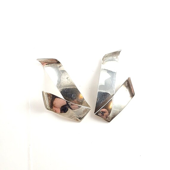 Vintage Sterling Silver Sandra Baker Ribbon Stud Earrings - Etsy