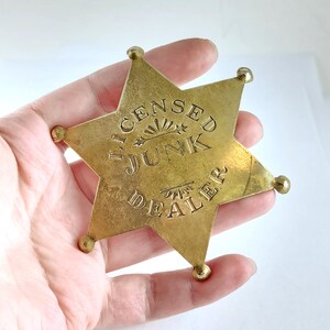 Vintage Brass "licensed Junk Dealer" Badge - Etsy