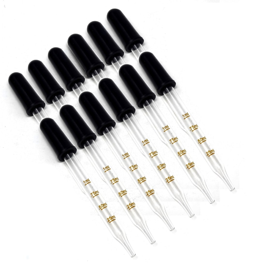 Graduated Glass Pipettes 4 Straight Tip Droppers Box of 12 Calibrated ...