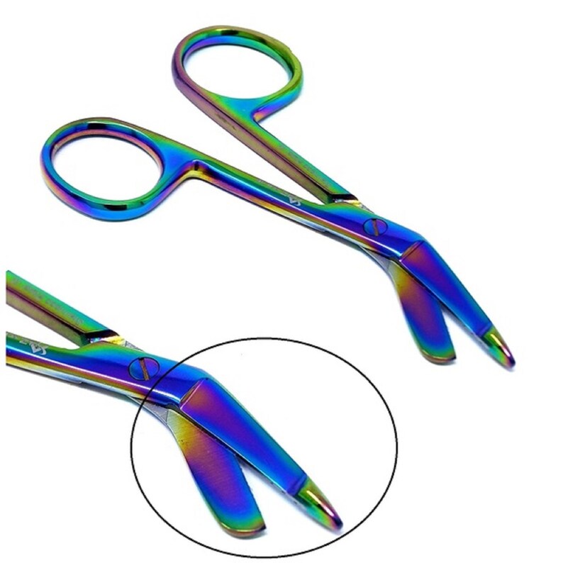 Multi Rainbow Color Bandage Scissors 3.5" (8.9cm) for Nurses, Stainless ...