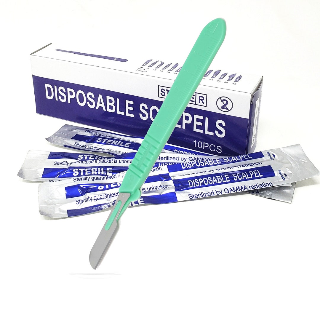 Skin Care Disposable Scalpels #16 Carbon Steel Blades for Dermaplaning ...