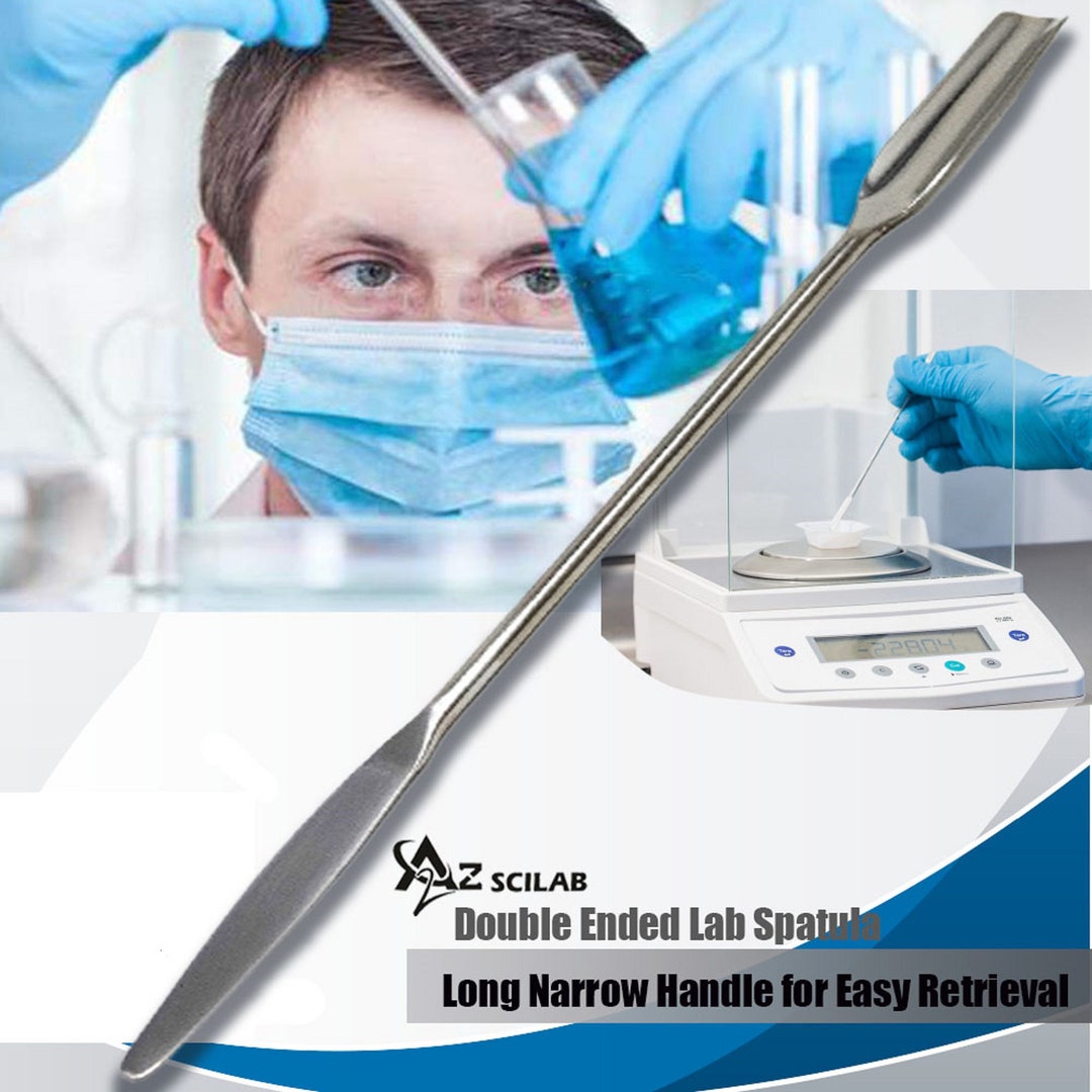 Lab Sampling Stainless Steel Micro Spatula 9" Double Ended Tapered ...