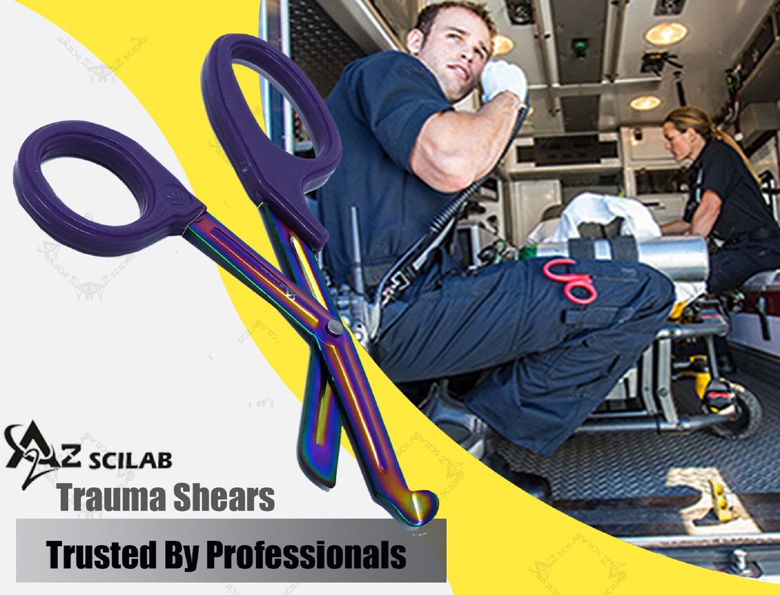 Purple Handle Multicolor Blades 7.5" Trauma Shears Paramedics, ER ...