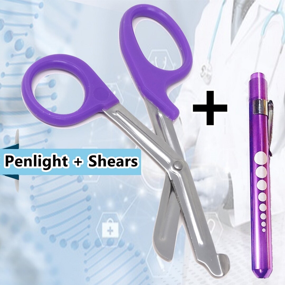 Pair of Purple Handle Stainless Steel Blade Trauma Shears 7.5 ...