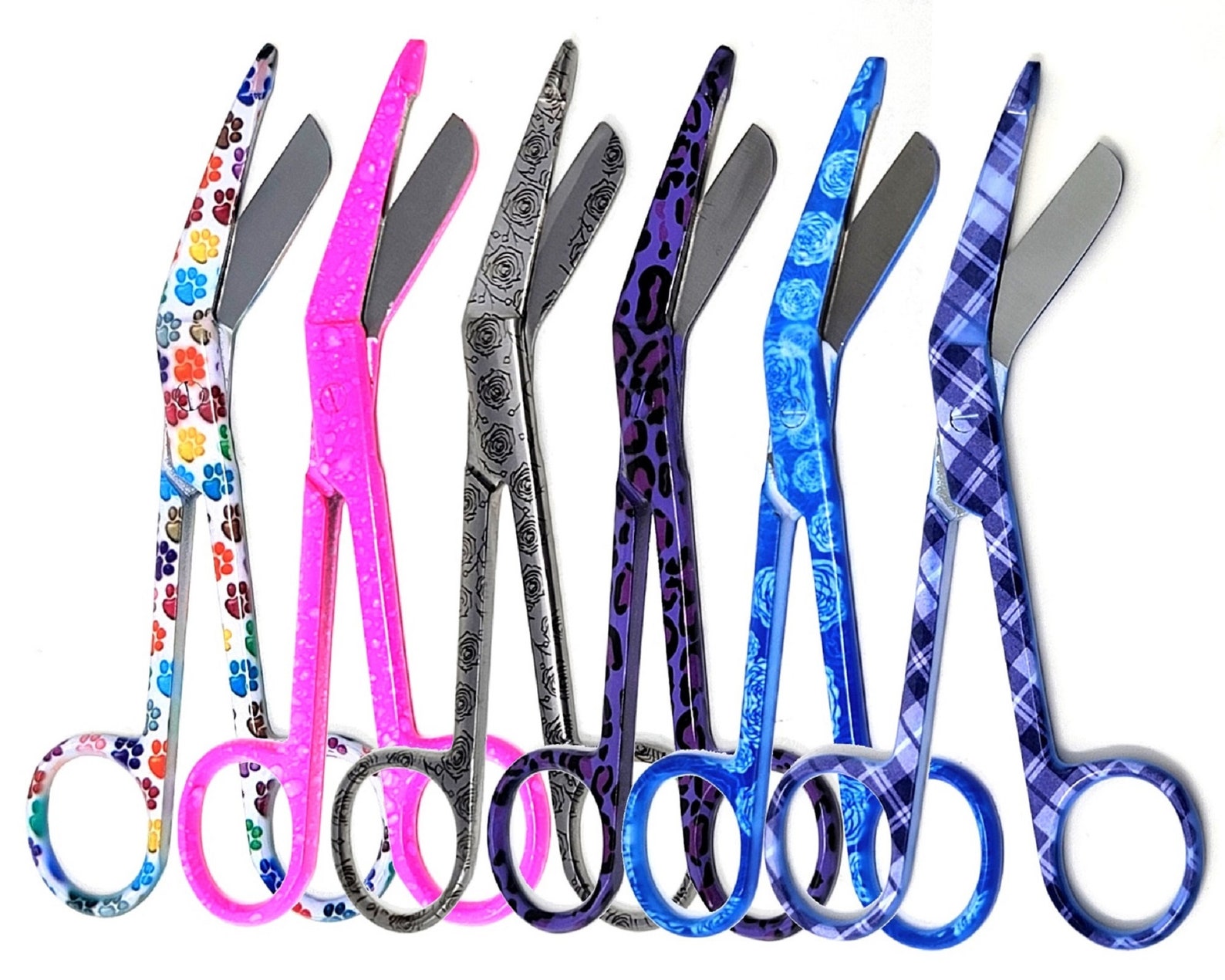 Nurse Appreciation Set of 6 Assorted Pattern Bandage Scissors 5.5 ...