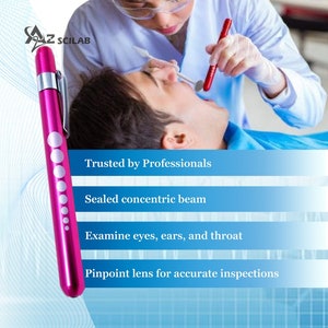 Pink Penlight + 4.5" Multi Rainbow Color Bandage Scissors for Nurses ...