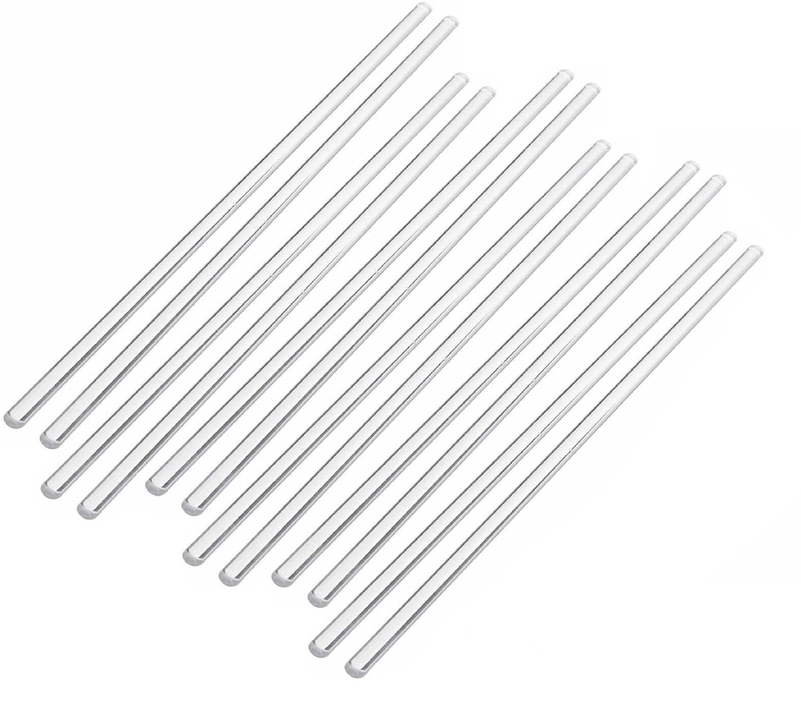 Pack of 12 - 10" Laboratory Experiment Glass Stirring Mixing Rod Heat ...