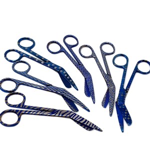 Nurse Scissors Engraved Gift Set of 6 Pcs in Blue Titanium Color With ...