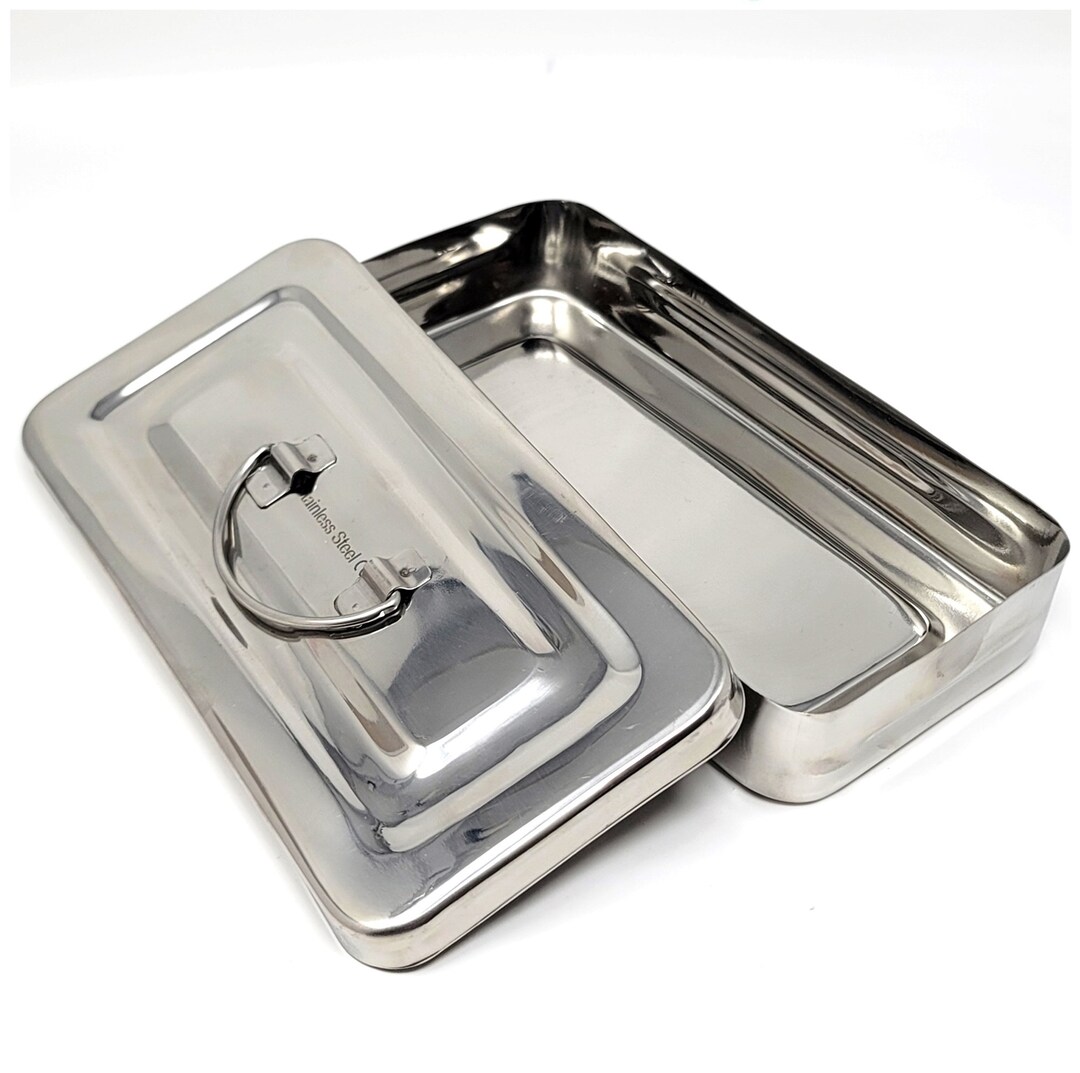 Stainless Steel Rectangular Box With Handle Lid to Use for Gifting ...