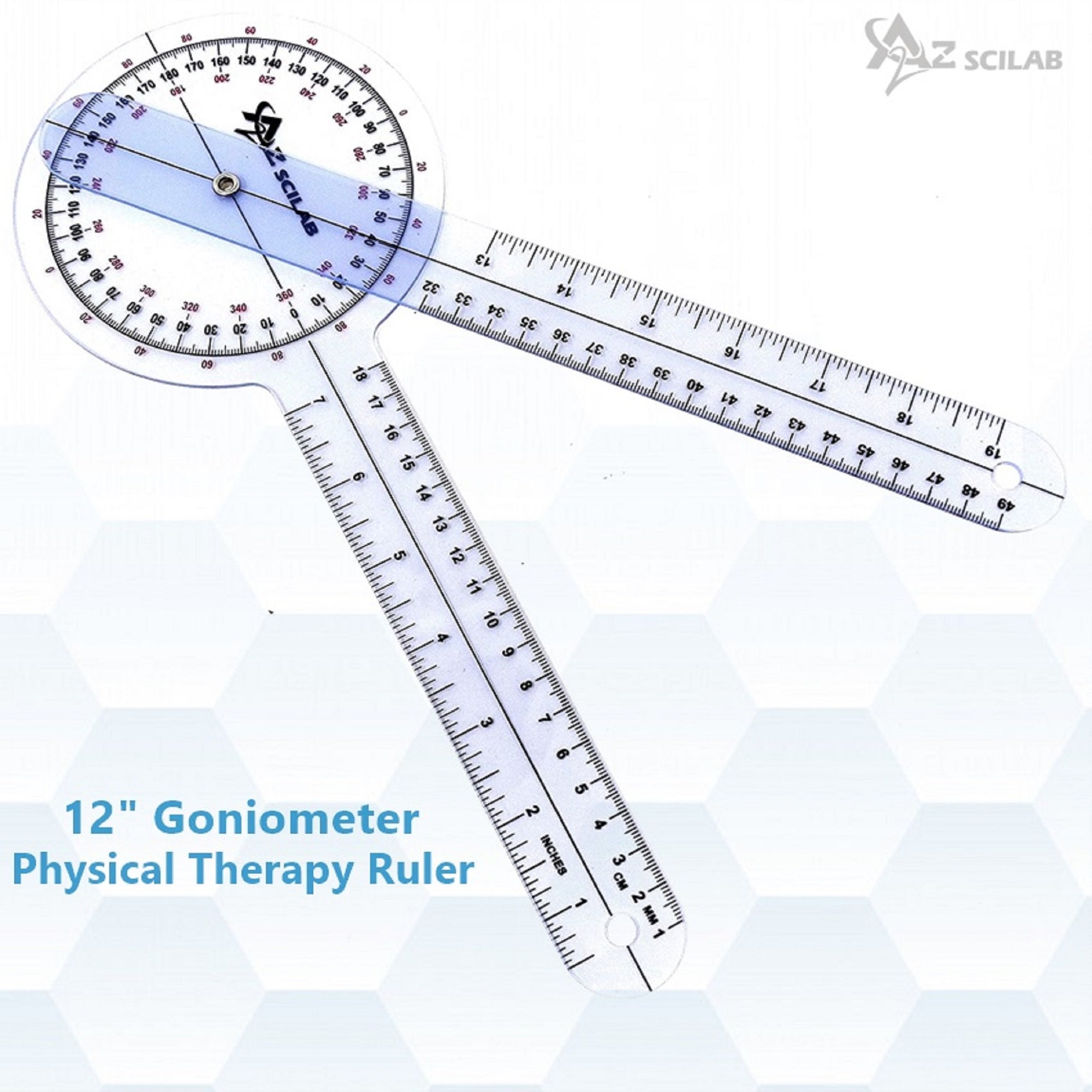 Physical Therapy Tool Goniometer 12" for Occupational, Physical, Sports ...