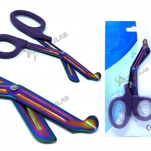 Purple Handle Multicolor Blades 7.5" Trauma Shears Paramedics, ER ...