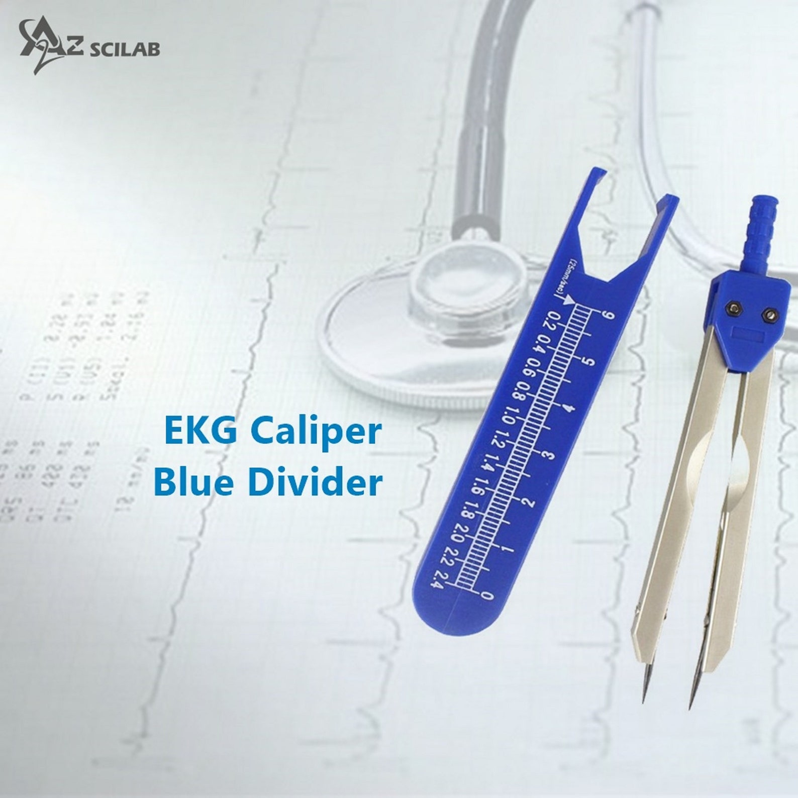EKG ECG Blue Caliper Compass Measurement Divider for | Etsy