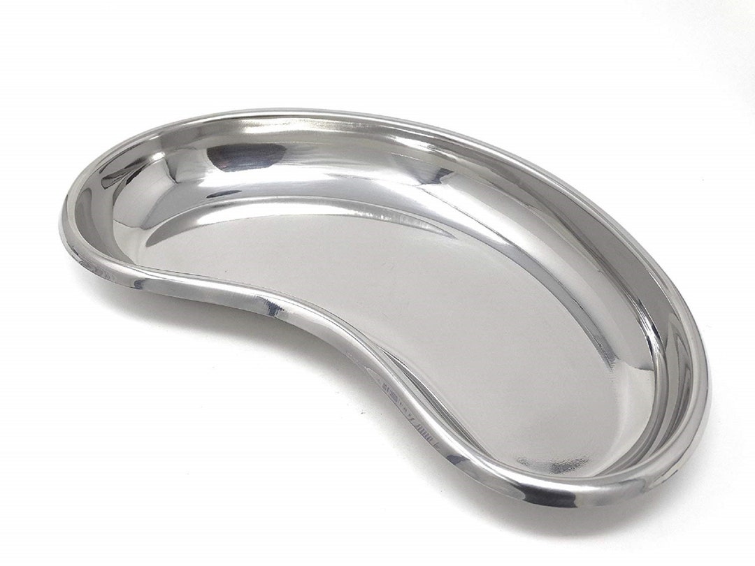10" Kidney Bean Shaped Bowl Stainless Steel Basin Tool Organizer Holder ...