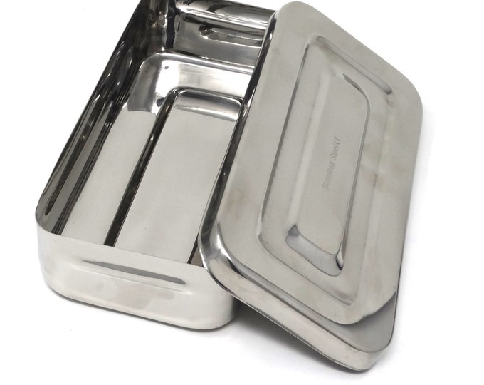 Vintage Rockaway Metal Gray Hammered Metal Box Retro Simple Industrial ...