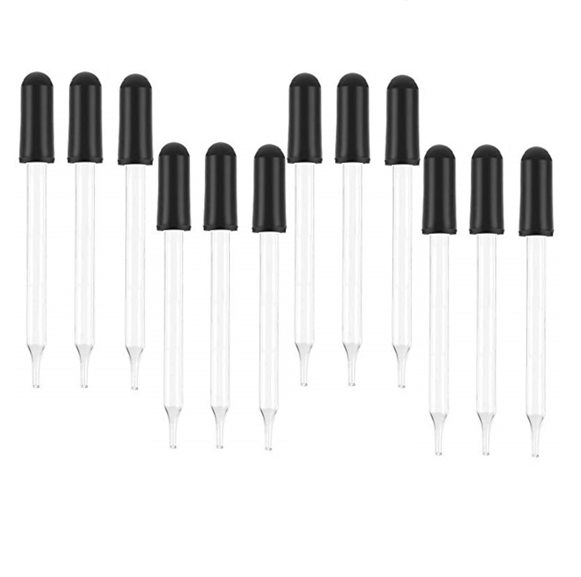 Set of 12 Pcs Glass Pipette Pipet Medicine Eye Droppers 4" Straight Tip ...