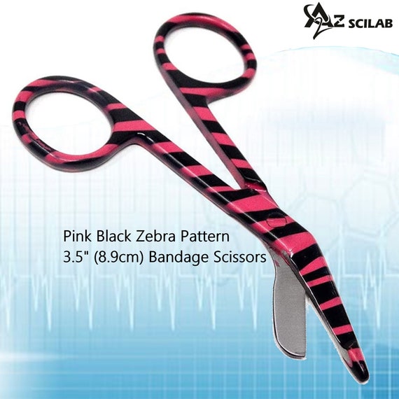 Pink Black Zebra Full Pattern Bandage Scissors 3.5 | Etsy