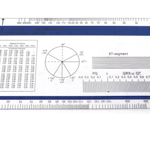 ECG EKG Ruler Card Heart Beat Reference Guide for Cardiology Doctors ...