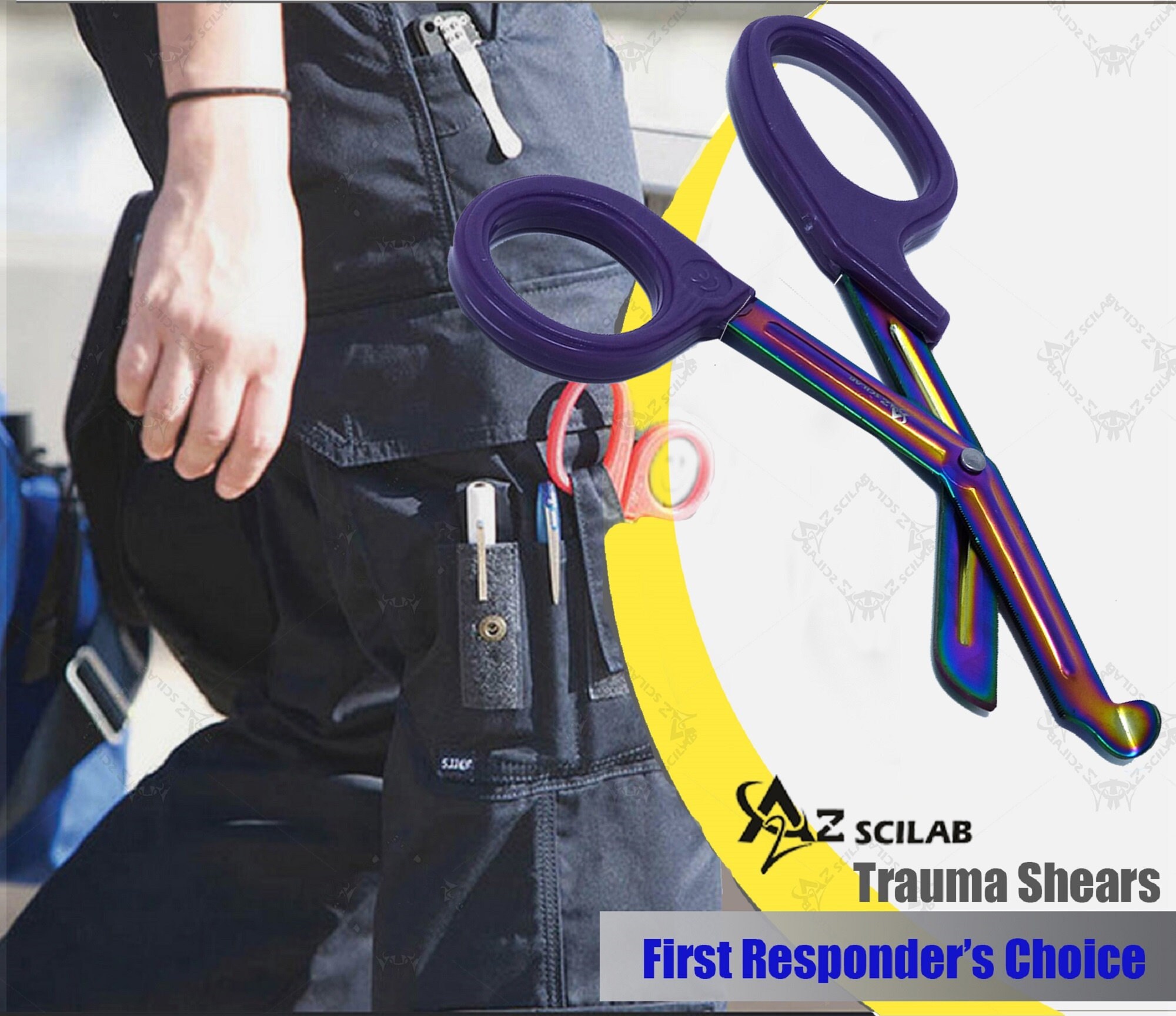 Purple Handle Multicolor Blades 7.5 Trauma Shears - Etsy
