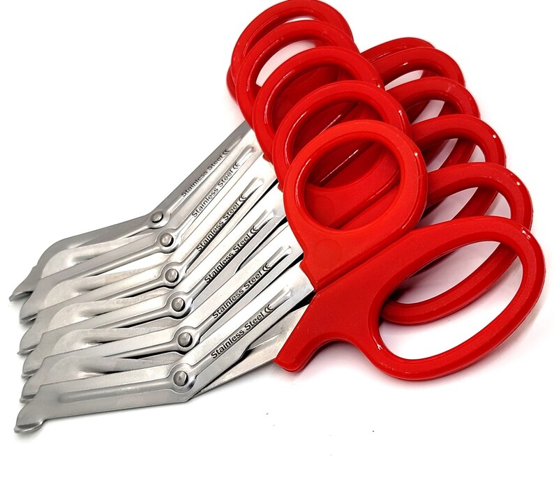 Trauma Shears Pack of 6 Stainless Steel 7.25" Nurse Scissors With One ...