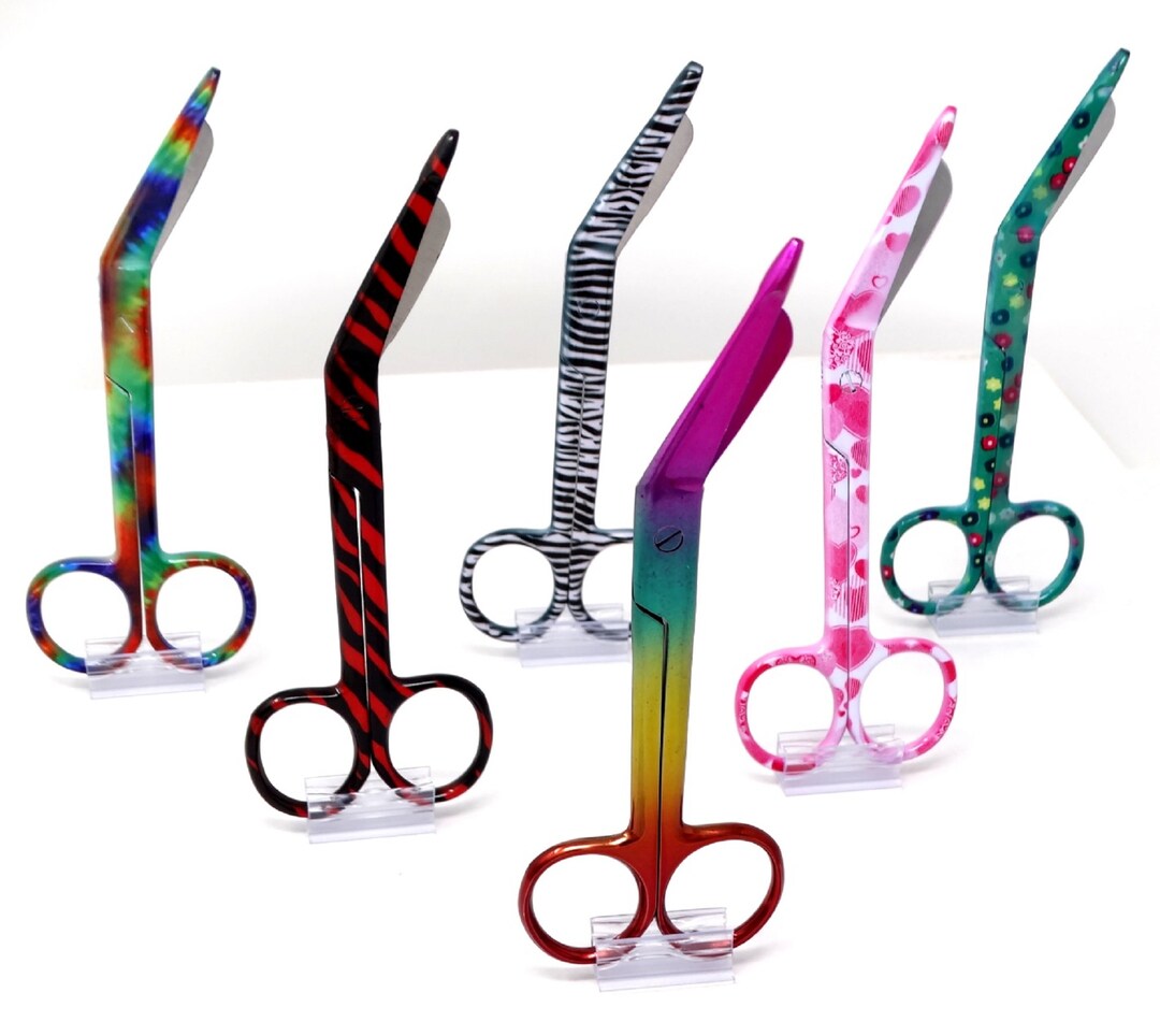 Nurse Appreciation Set of 6 Assorted Pattern Bandage Scissors 5.5 ...