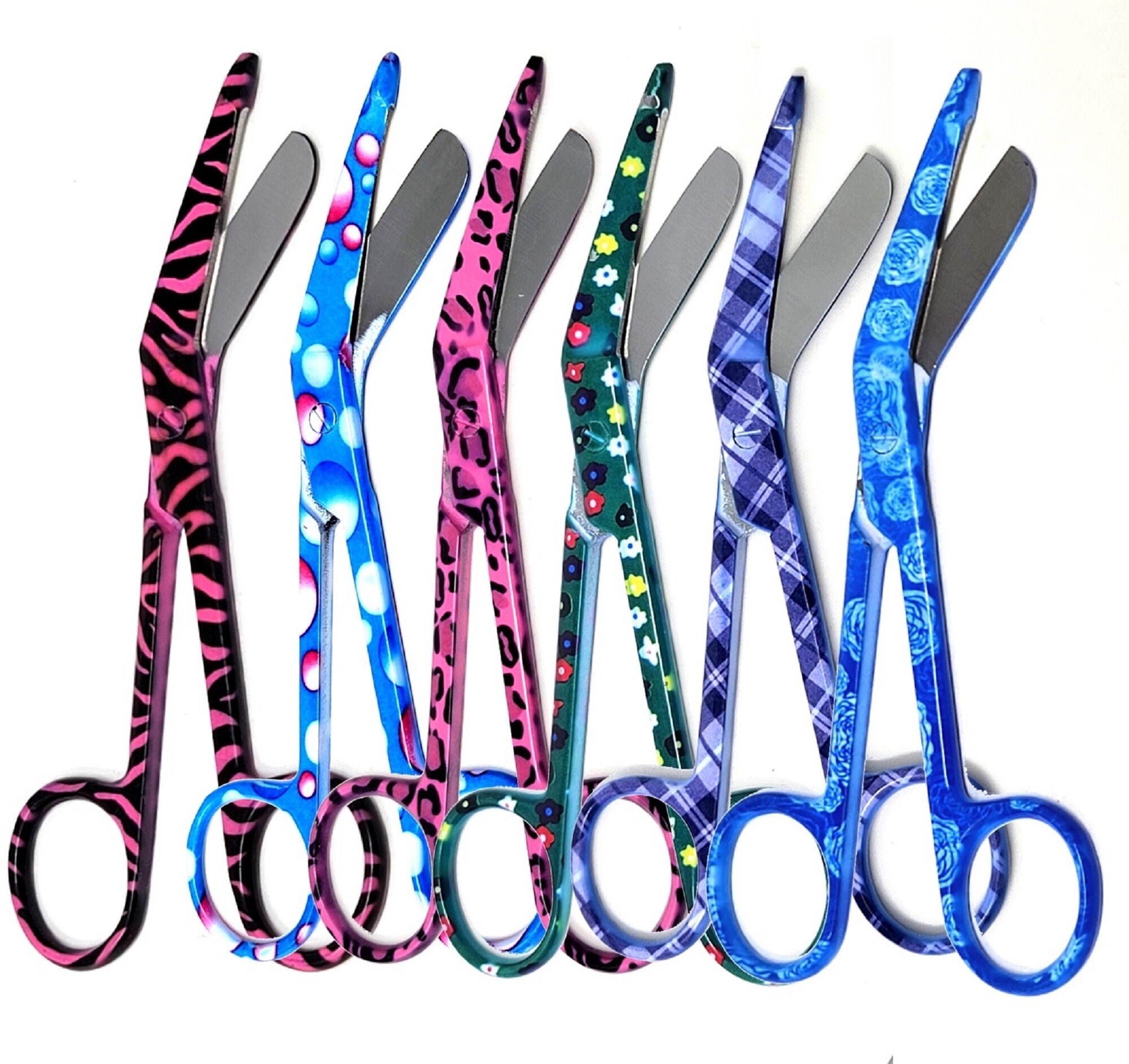 Nurse Appreciation Set of 6 Assorted Pattern Bandage Scissors 5.5 ...