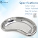 10" Kidney Bean Shaped Bowl Stainless Steel Basin Tool Organizer Holder ...