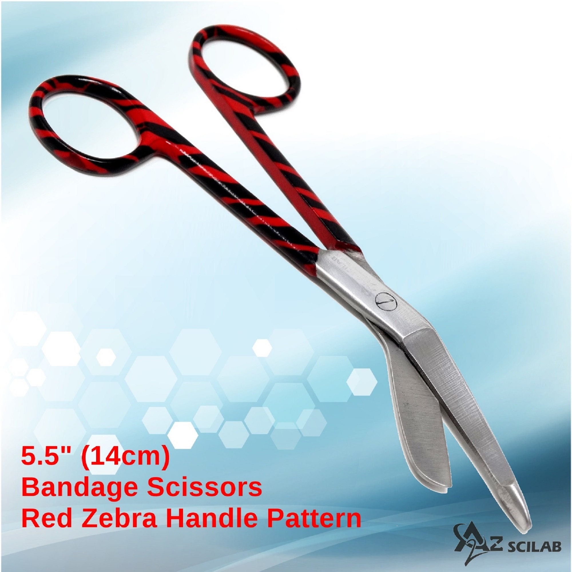 Red & Black Zebra Handle Pattern Bandage Scissors 5.5 - Etsy