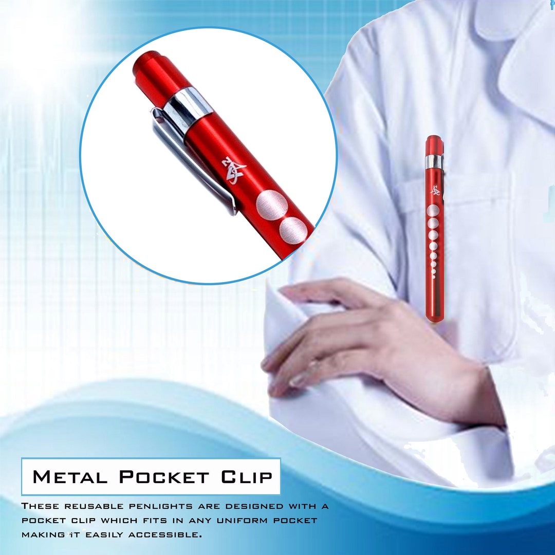 Red Pen Light With Pupil Gauge LED Bulb for Nurses and Doctors - Etsy