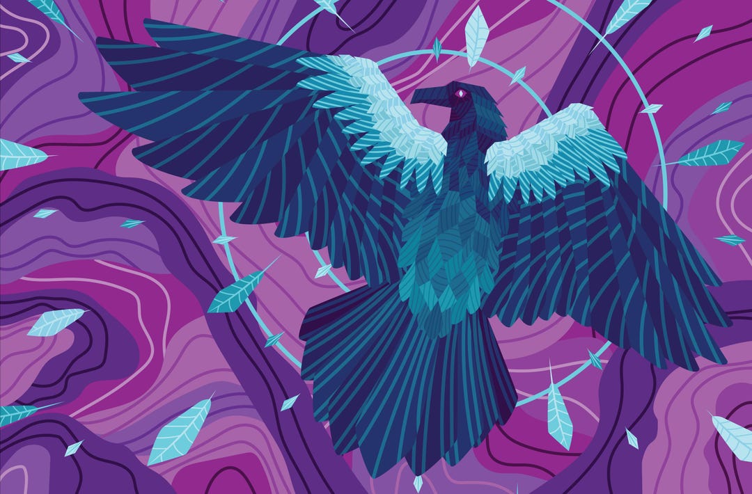 Raven Corvid Poster - Etsy