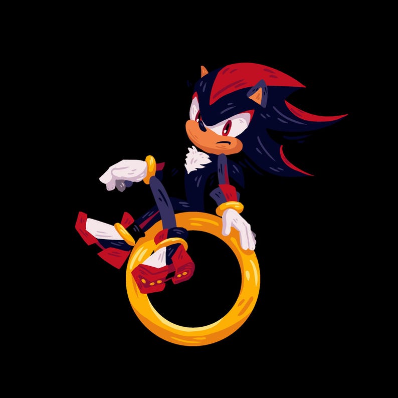 Shadow the Hedgehog Sitting Sticker - Etsy