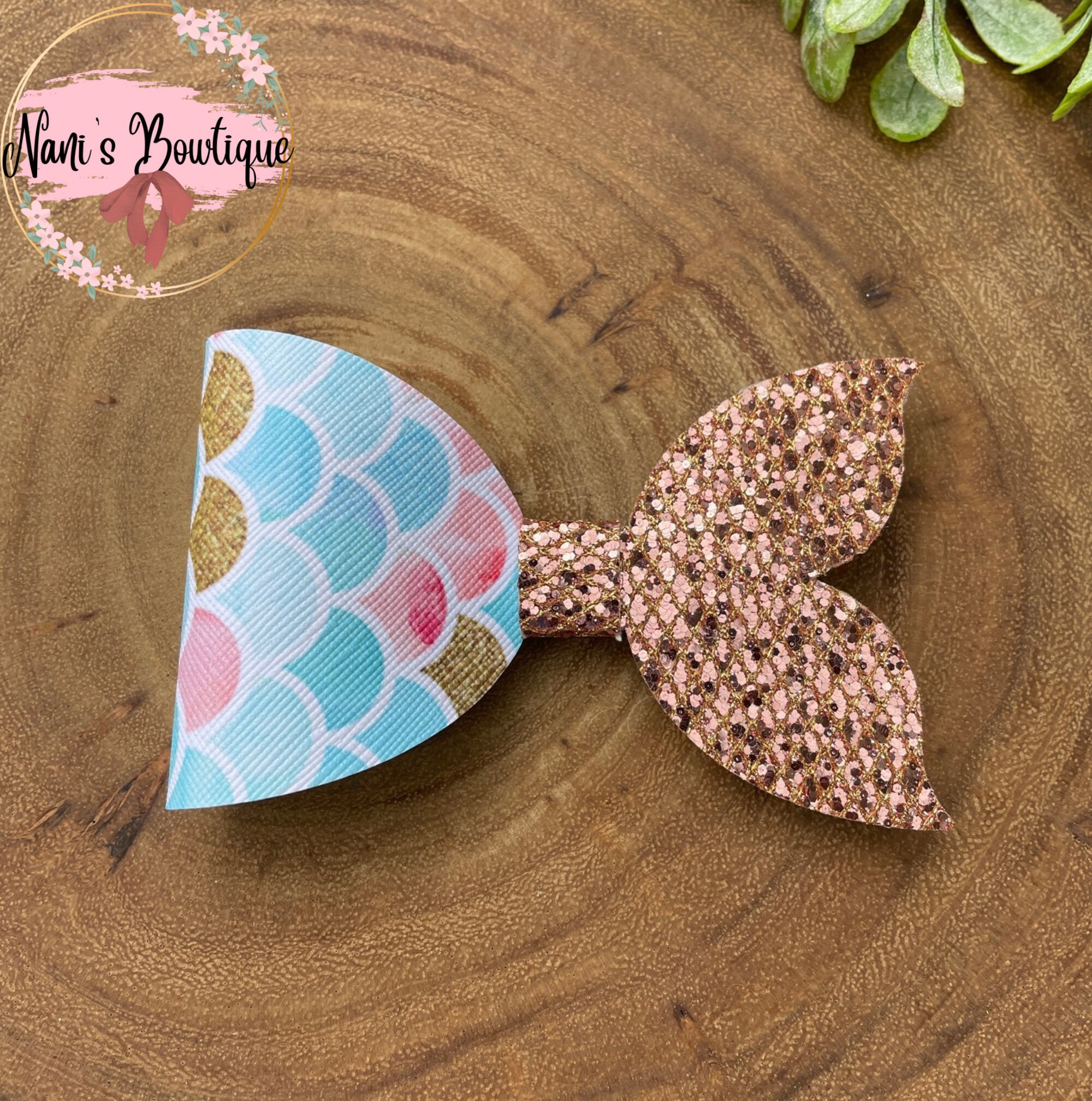 Mermaid Bow Faux Leather Bow Summer Bow Mermaid Hair - Etsy
