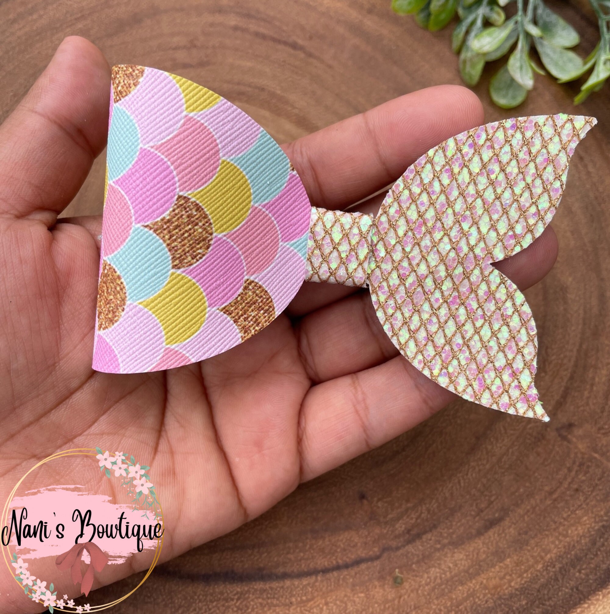 Mermaid Bow Faux Leather Bow Summer Bow Mermaid Hair - Etsy