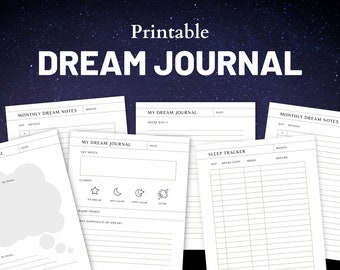 Dream Journal Printable Dream Tracker Printable Dream Analysis ...