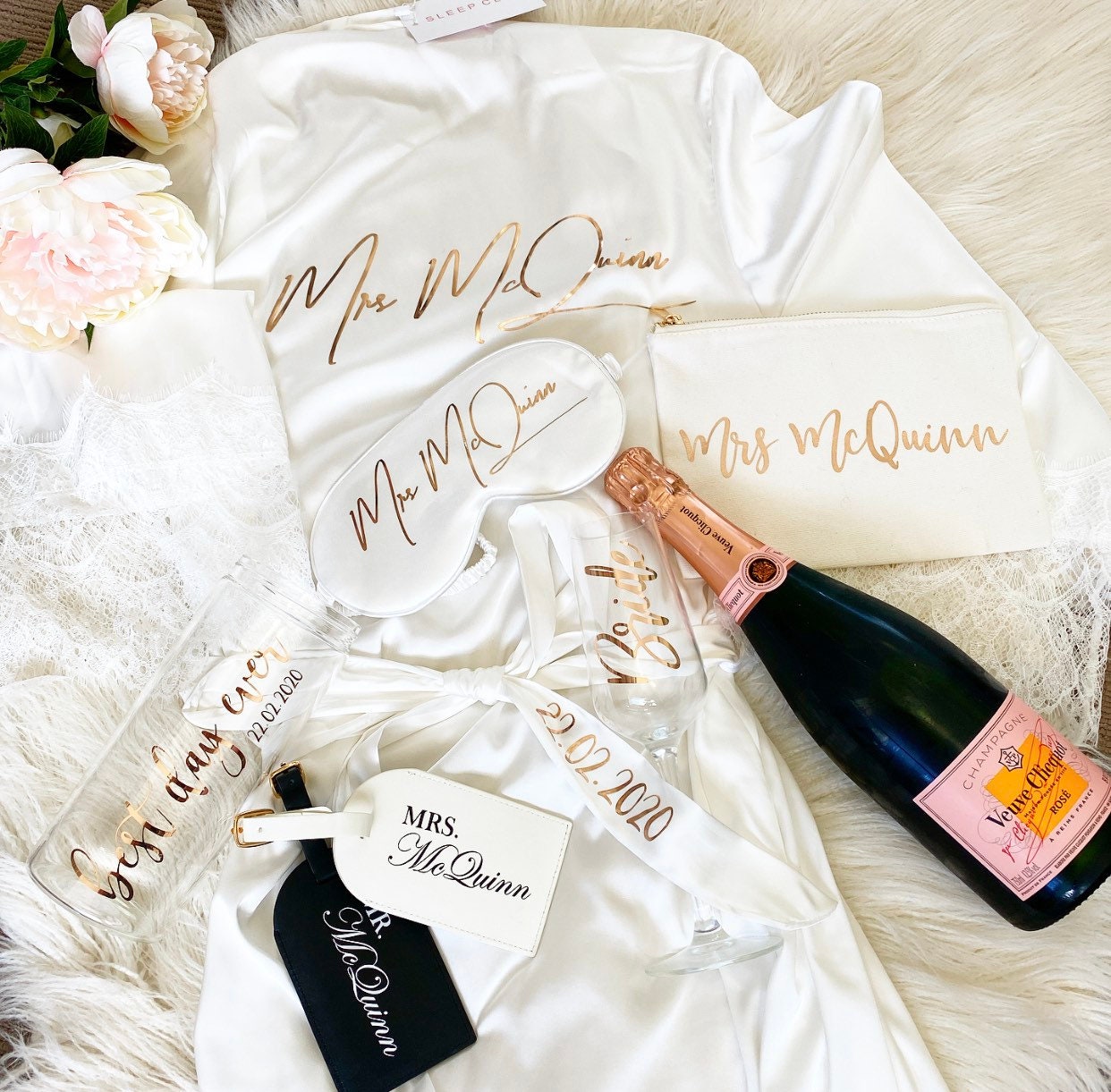Ultimate Bridal Gift Pack / Lace Bridal Robe / Gift Pack / Bride ...