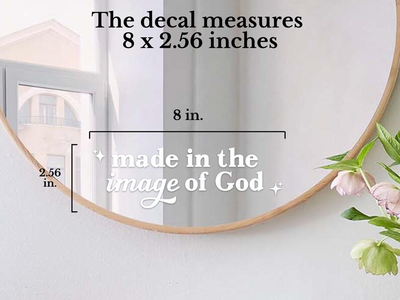 Bible Verse Mirror Decal - Made in the Image of God - Christian ...