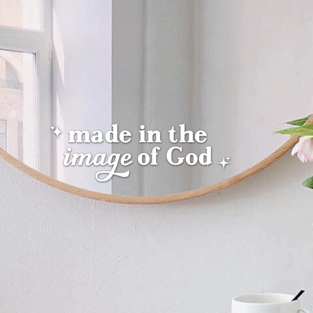 Bible Verse Mirror Decal - Made in the Image of God - Christian ...