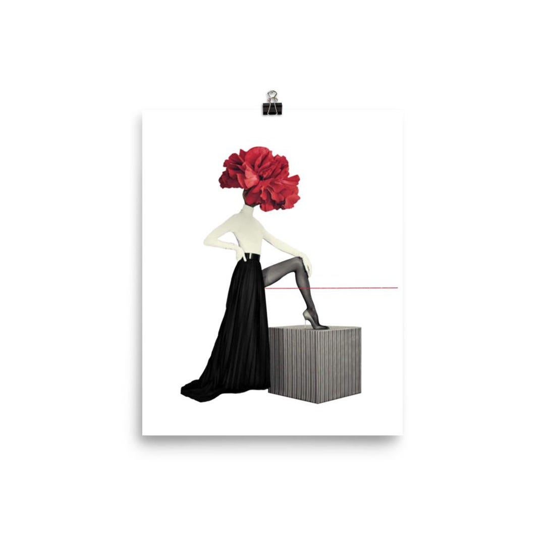 Flower Lady Art Print | Surreal Collage Art | 8x10 | Matte Finish - Etsy