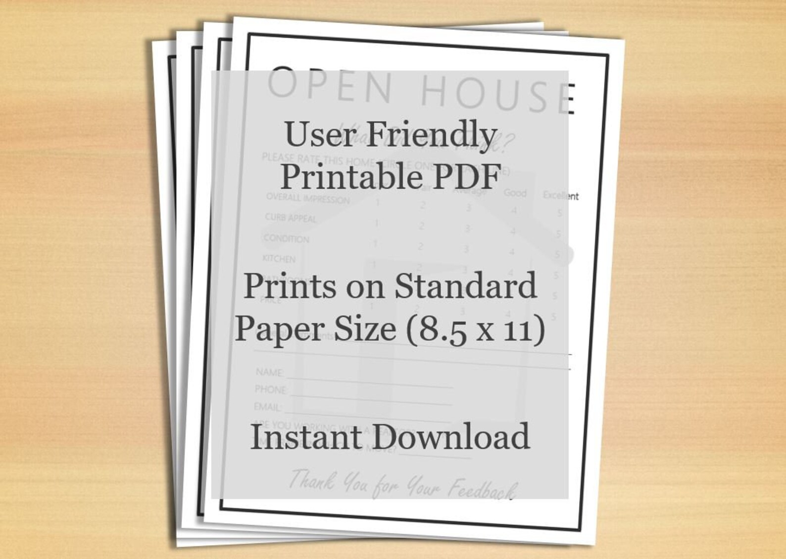 Printable Open House Feedback Form: Realtor Marketing (PDF) - Etsy
