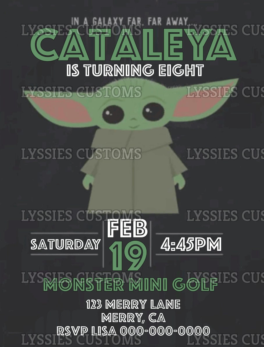 Baby Yoda/grogu Digital Birthday Invitation - Etsy