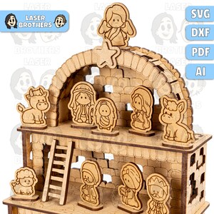 Nativity Scene, Laser Cut Files Christmas Gift, Glowforge Files, DXF ...