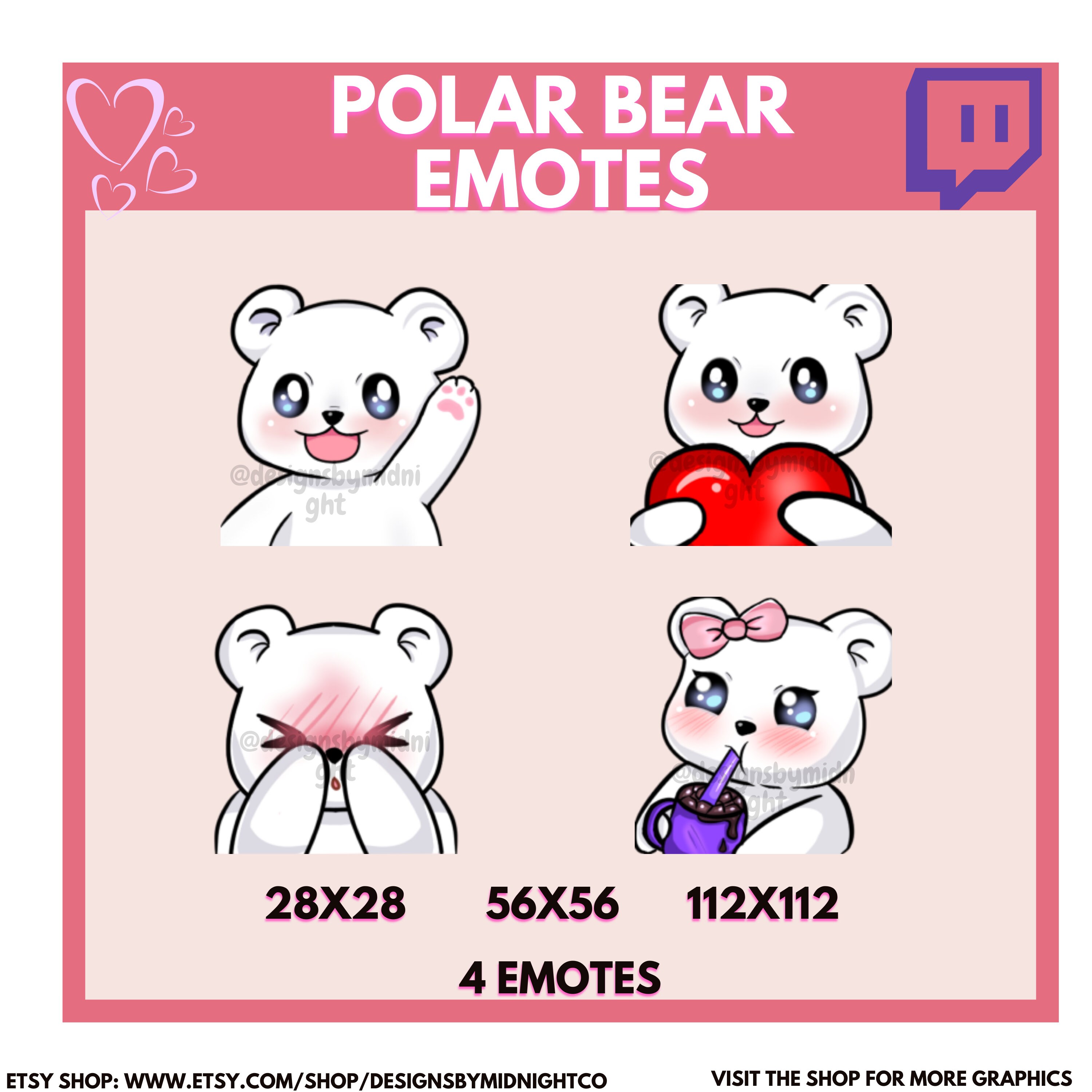 Cute Polar Bear Emote | Twitch Emotes | Emote Sets | Streamer Emotes ...