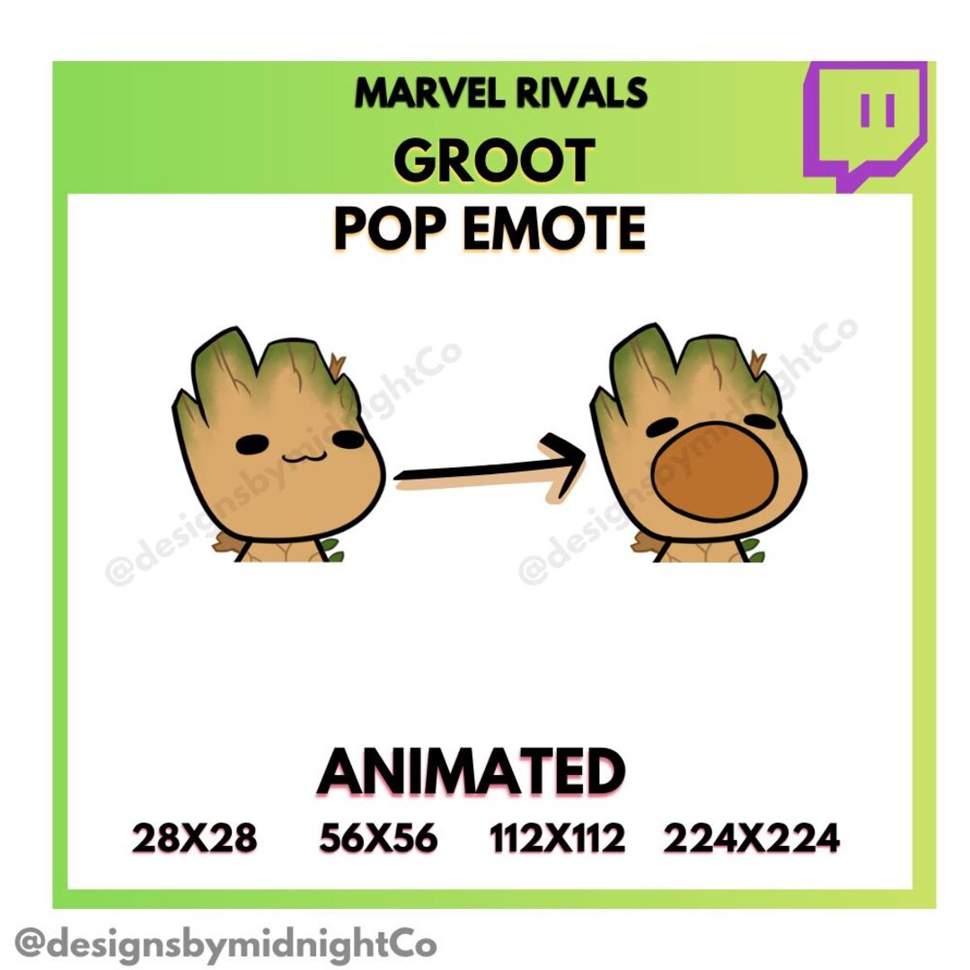ANIMATED Groot Emote | Marvel Rivals Pop Emote | Twitch/kick/discord ...