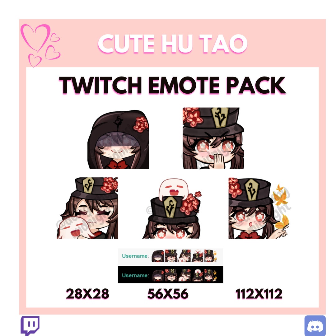 Cute Hu Tao Emote for Twitch and Discord Genshin Impact Emote Set Hu ...