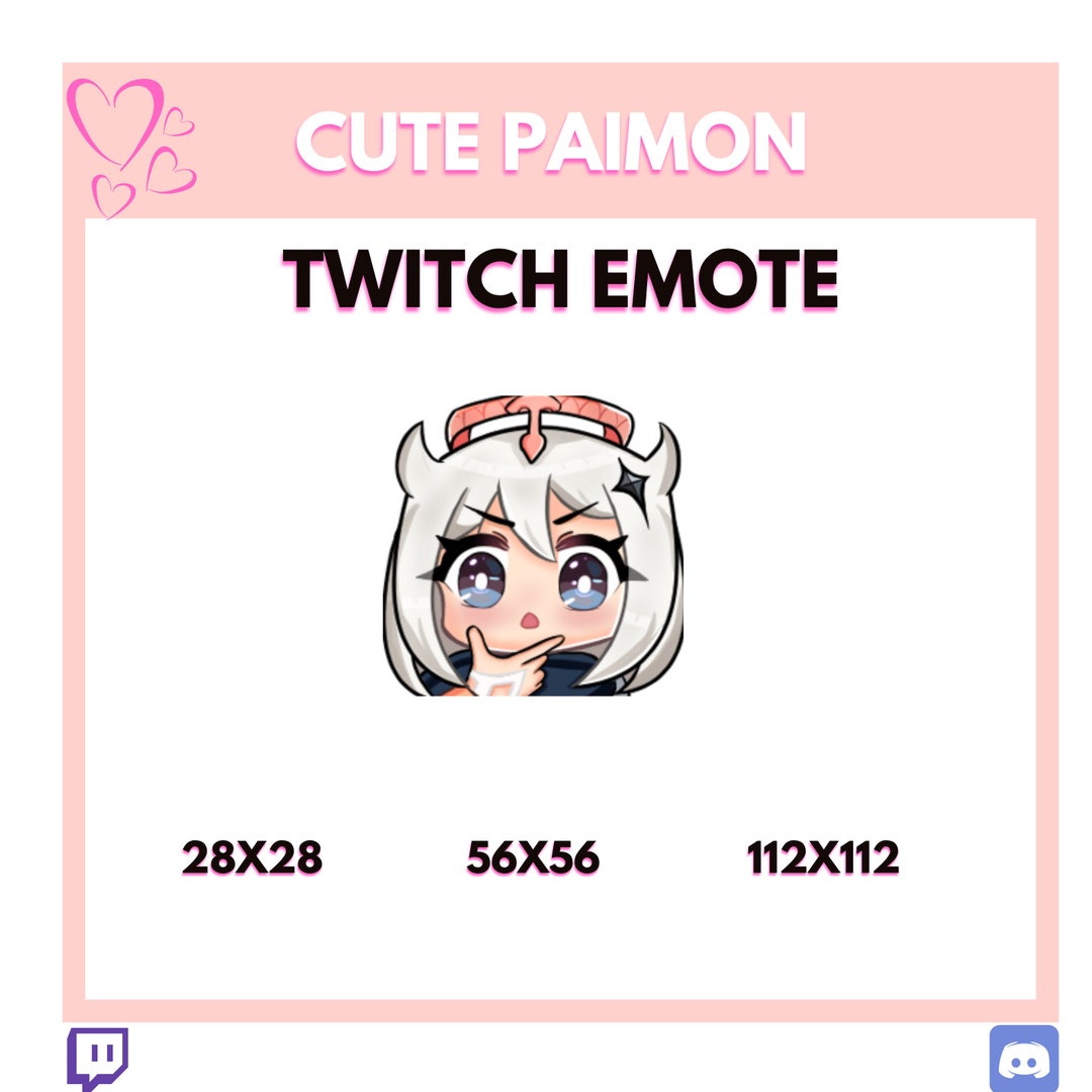 Cute Paimon Emote for Twitch and Discord Genshin Impact Thinking Emote ...